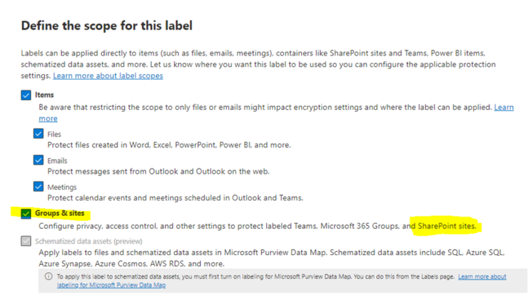 Enable sensitivity labels for SPO sites – SharePoint BOK
